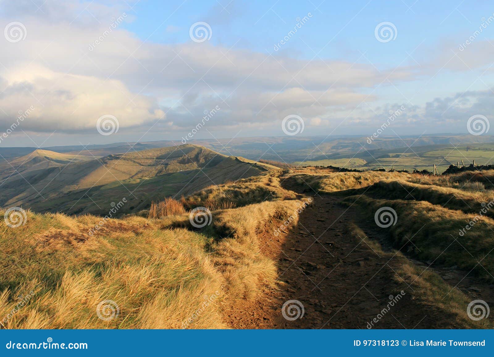 A Path Along the Ridge of Hill Stock Image - Image of path, district ...