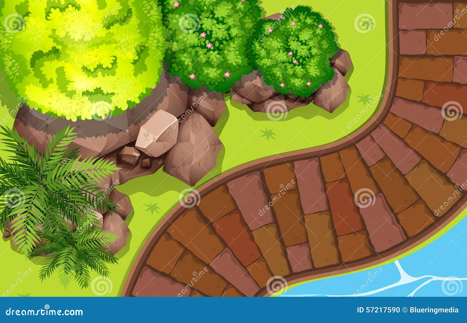 Path along a river stock vector. Illustration of track - 57217590
