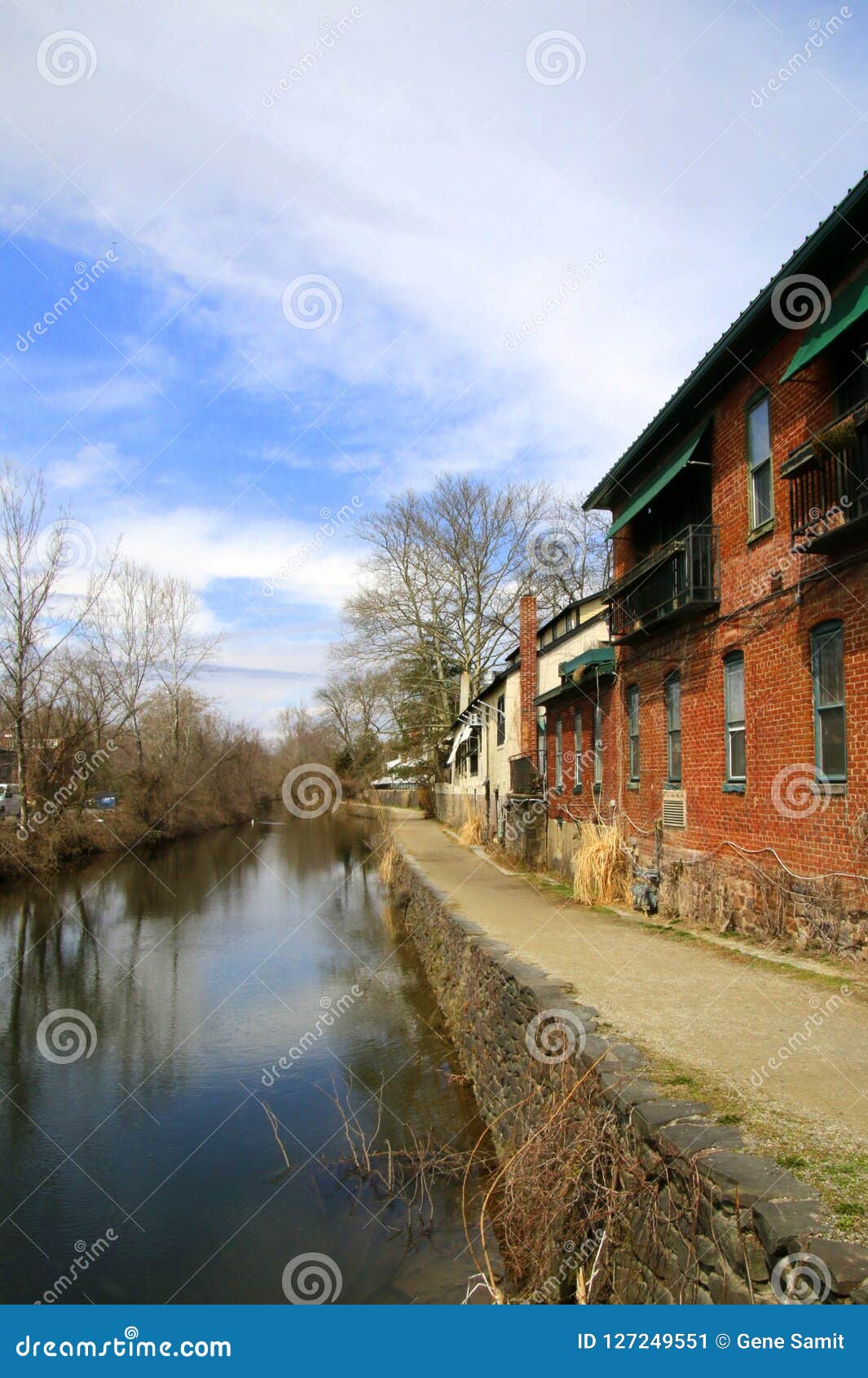 The Path Along Side of the Canal. Stock Image - Image of peaceful, anal ...