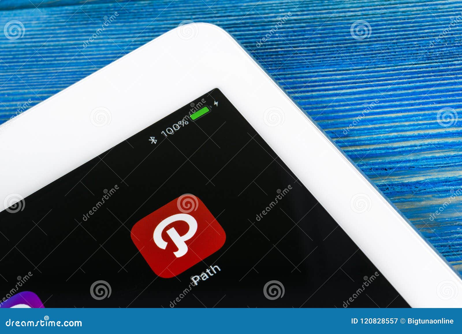 Path Application Icon on Apple IPad Pro Smartphone Screen. Path App ...