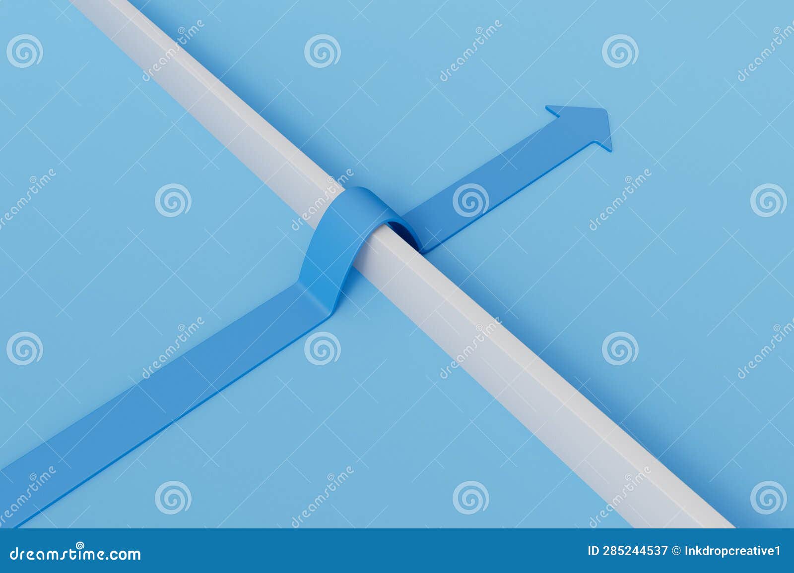 Path of an Arrow Over a Wall Obstacle. Overcoming a Business Barrier or ...