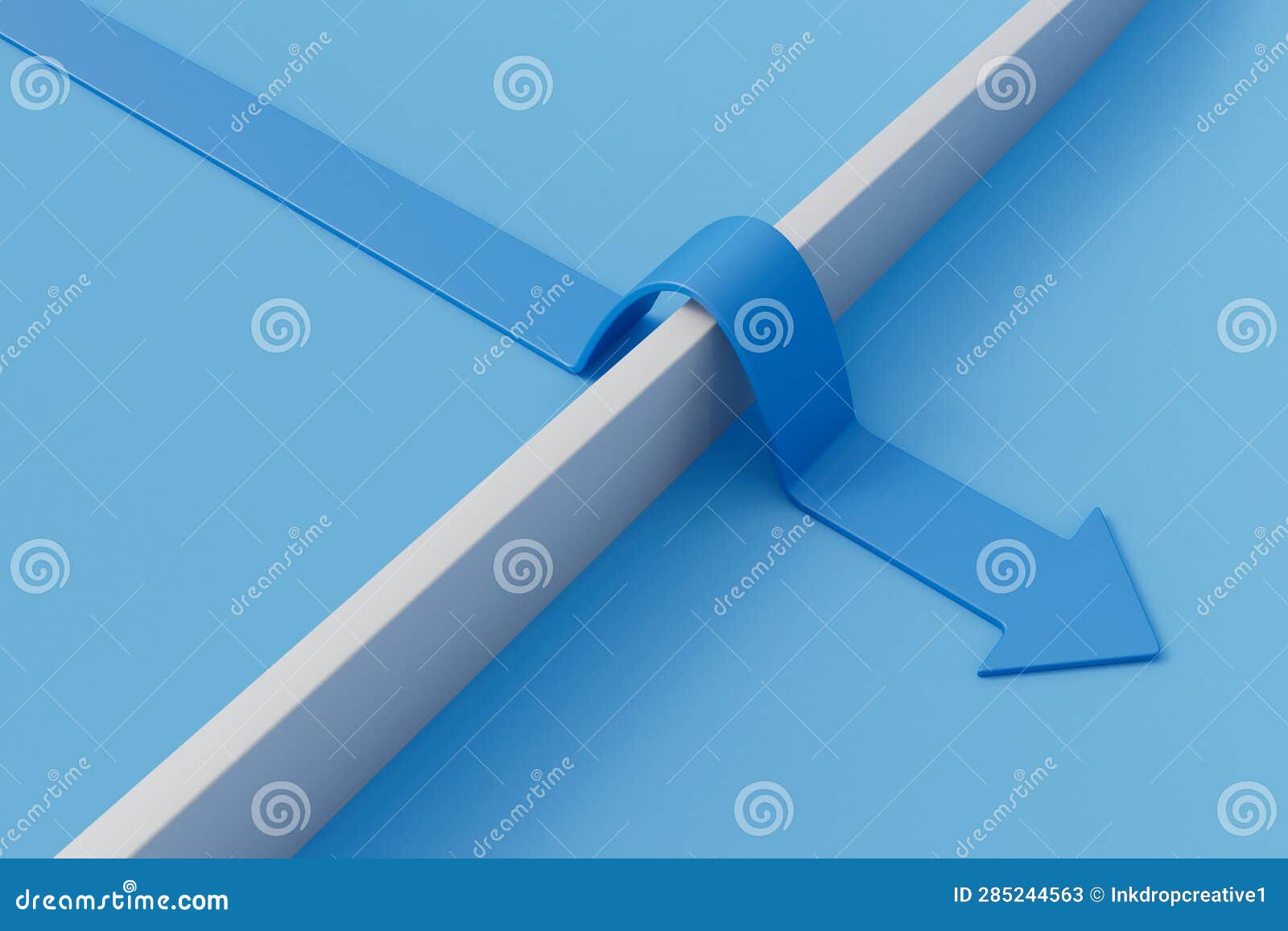 Path of an Arrow Over a Wall Obstacle. Overcoming a Business Barrier or ...