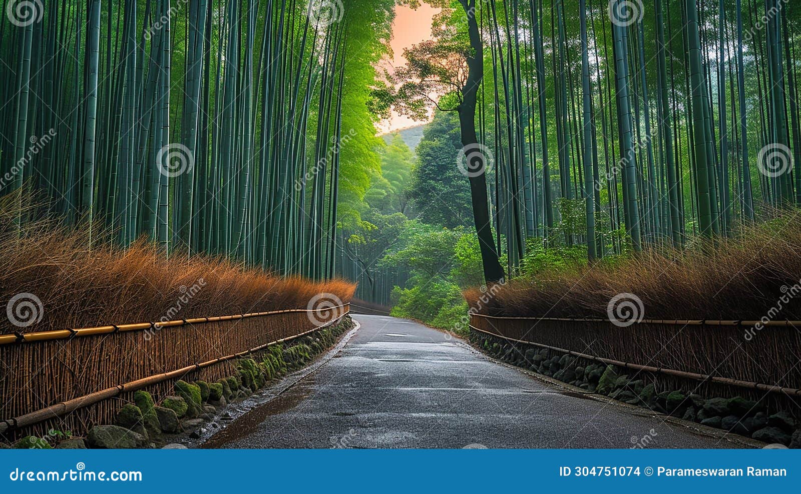 Path in bamboo forest stock photo. Image of green, natural - 304751074