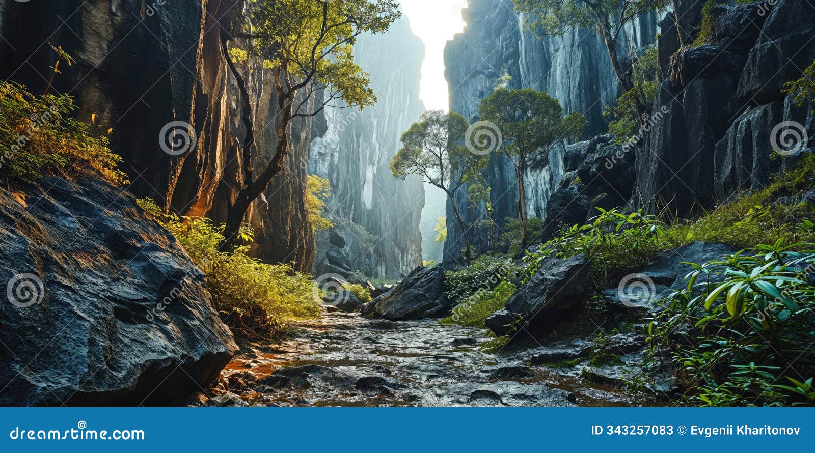 Path In A Beautiful Mountainous Area Between Karst Rocks Royalty-Free ...