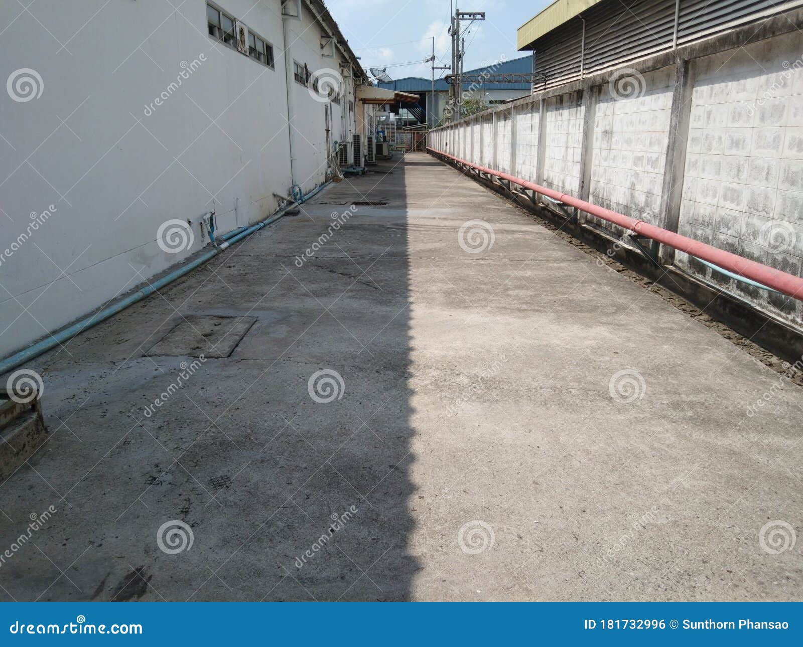Path behind the building stock photo. Image of walkway - 181732996
