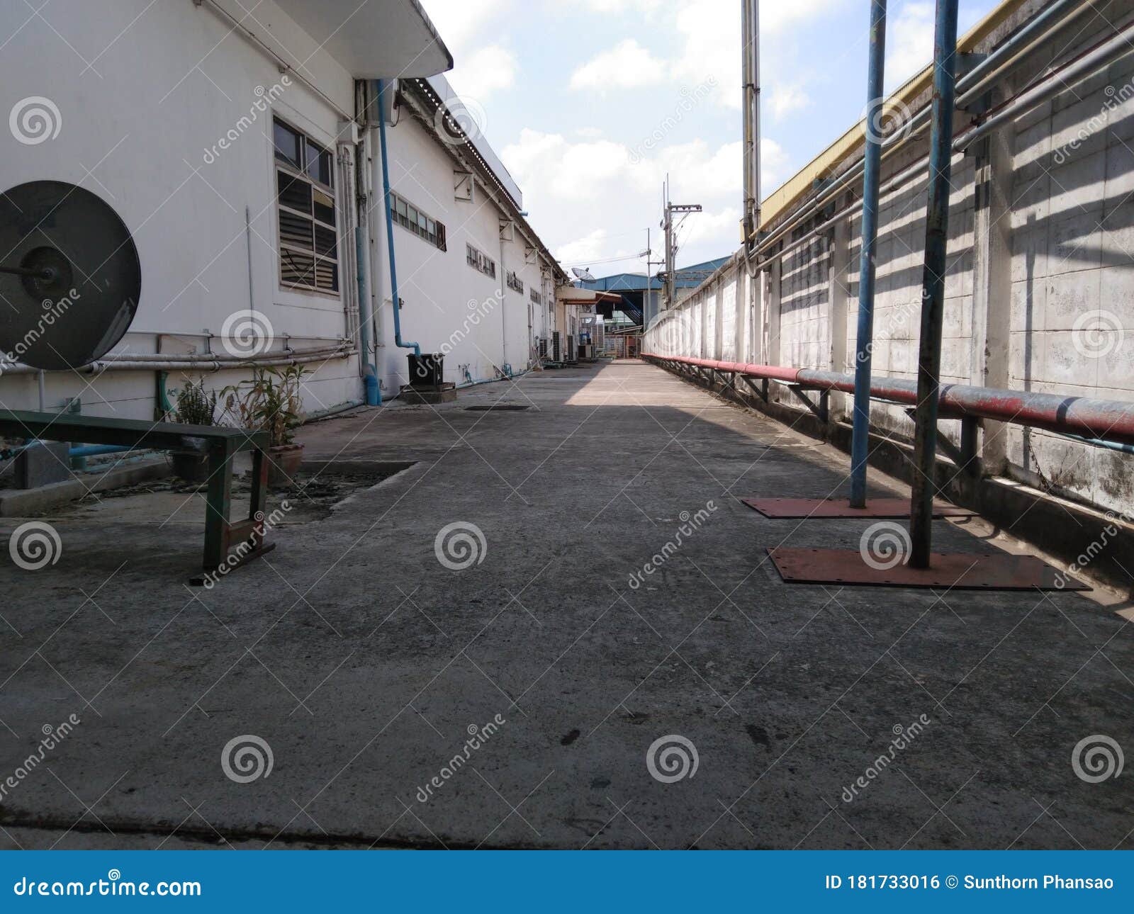 Path behind the building stock photo. Image of roed - 181733016