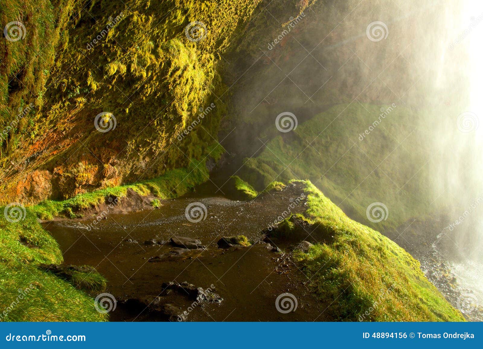 Path Behind the Icelandic Waterfall Stock Photo - Image of horizontal ...