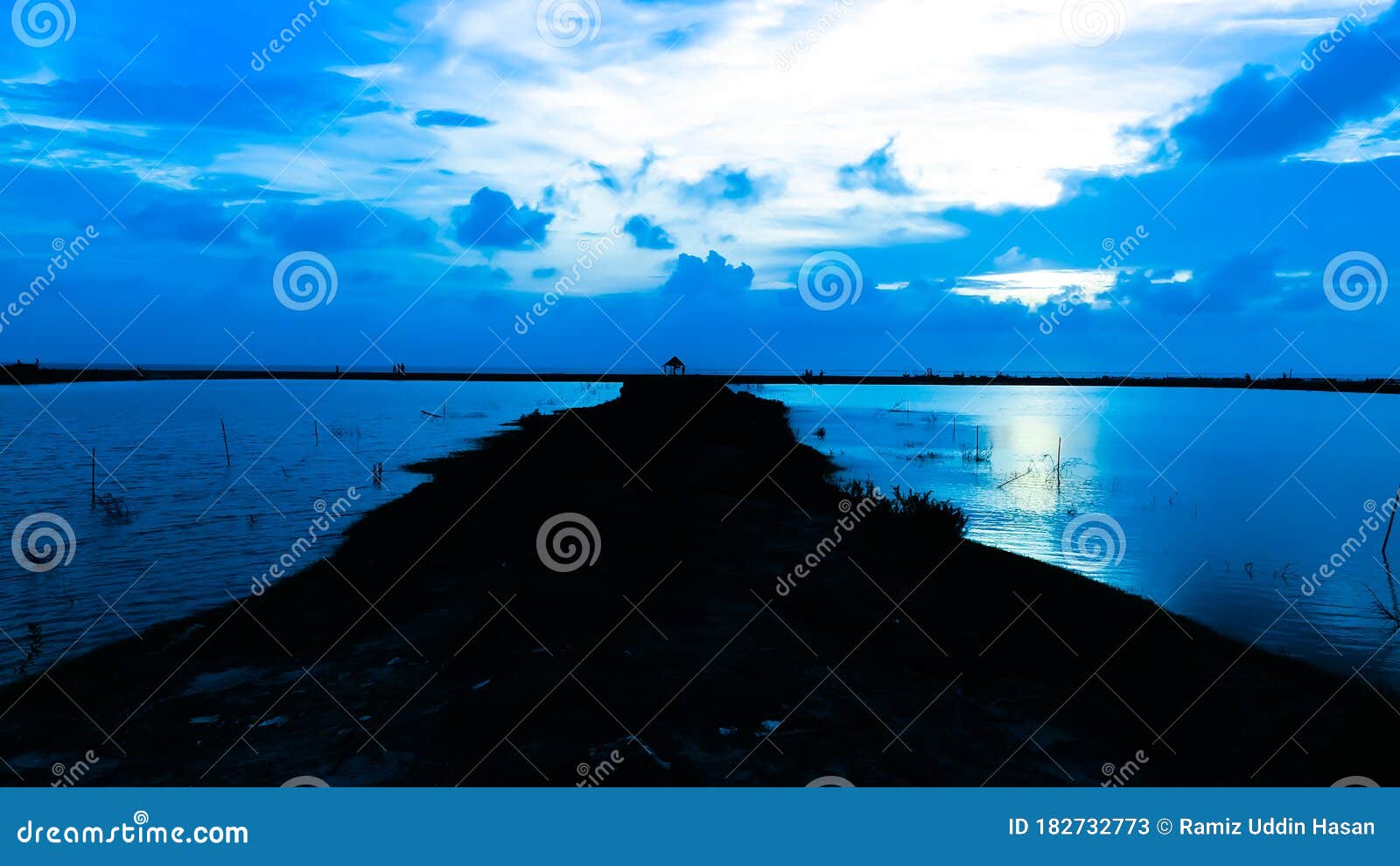 Path with blue sky stock image. Image of dusk, reflection - 182732773