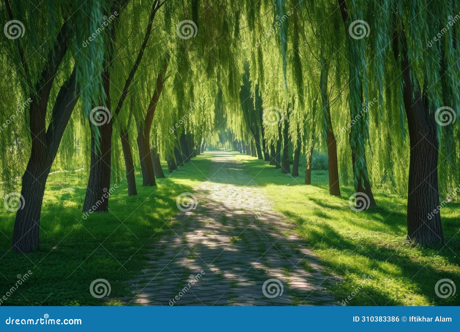 A Path Bordered by a Row of Trees Stretching through the Heart of a ...