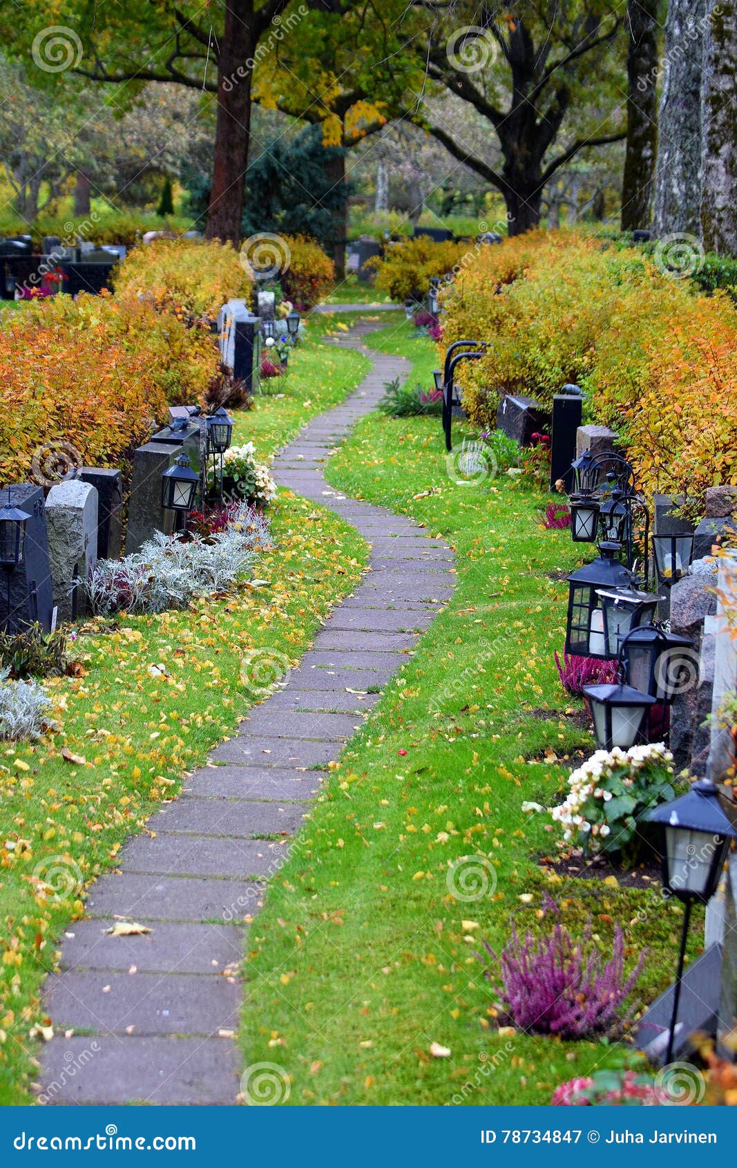 Path on cemetery. stock image. Image of grass, sides - 78734847