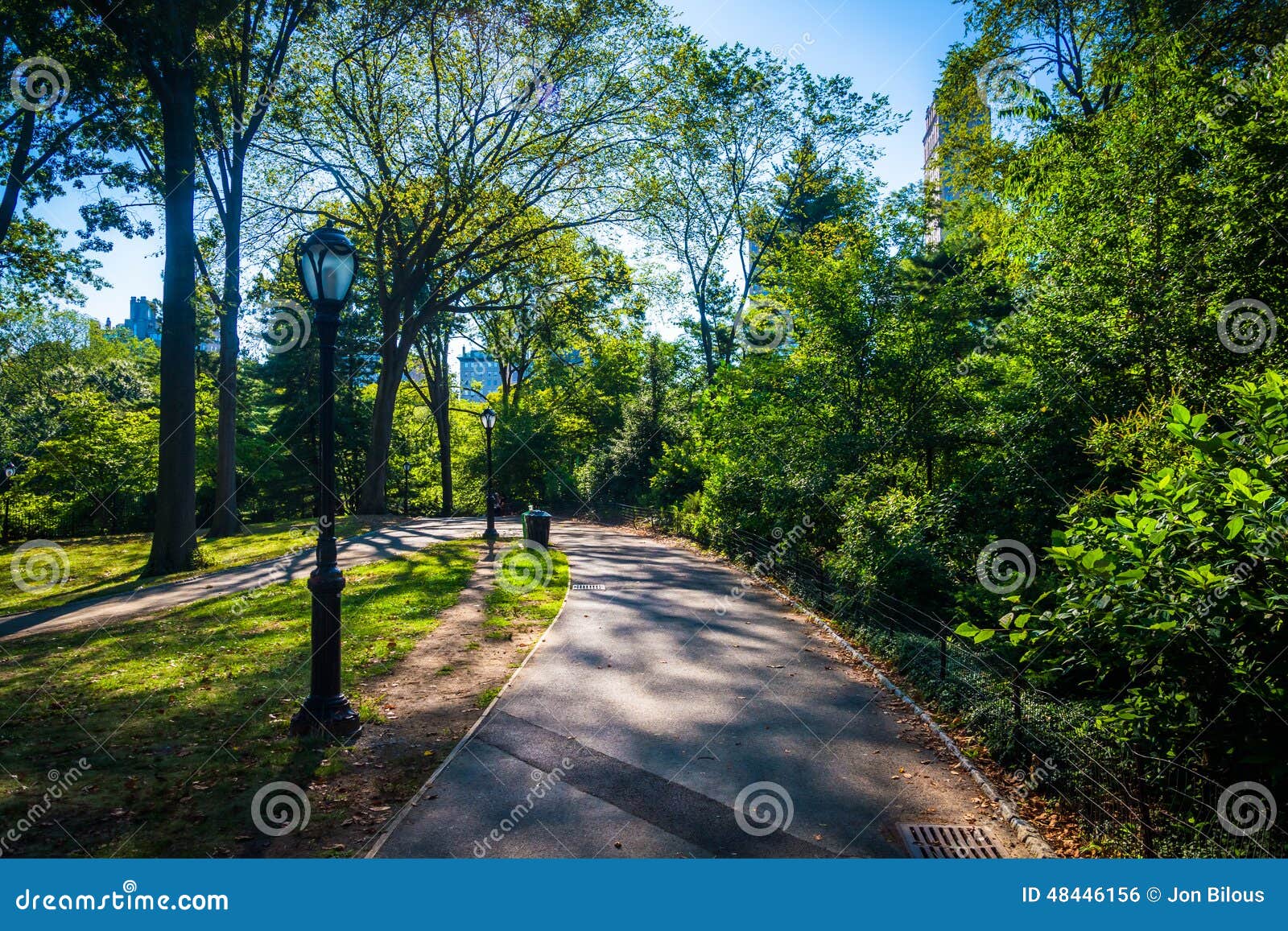 Path in Central Park, Manhattan, New York. Stock Photo - Image of ...