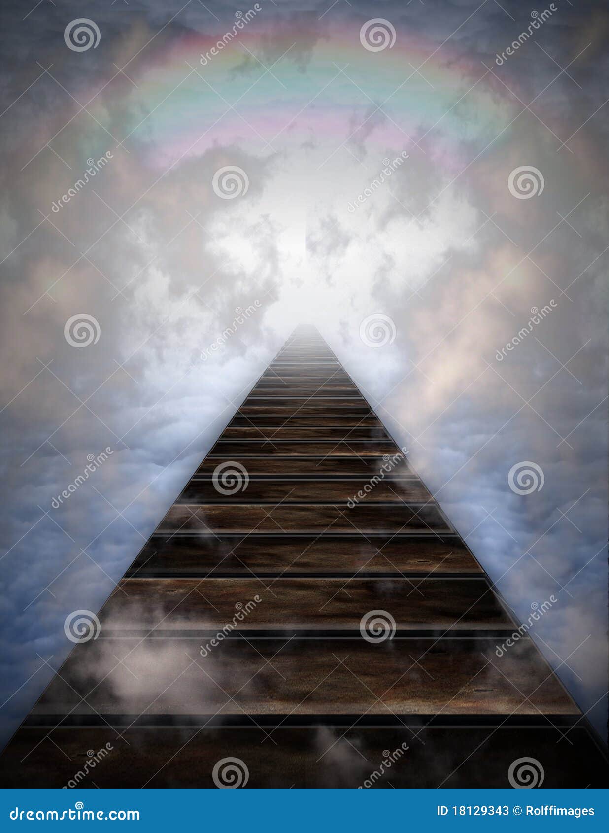 Path into clouds stock illustration. Illustration of morning - 18129343