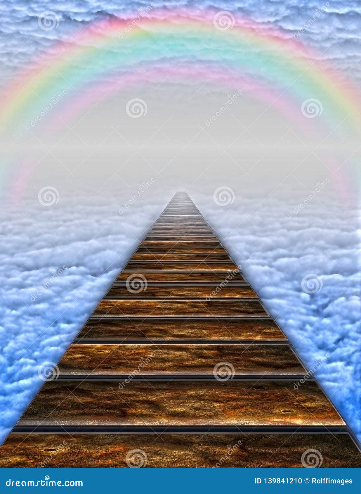 Path into clouds stock illustration. Illustration of idyllic - 139841210