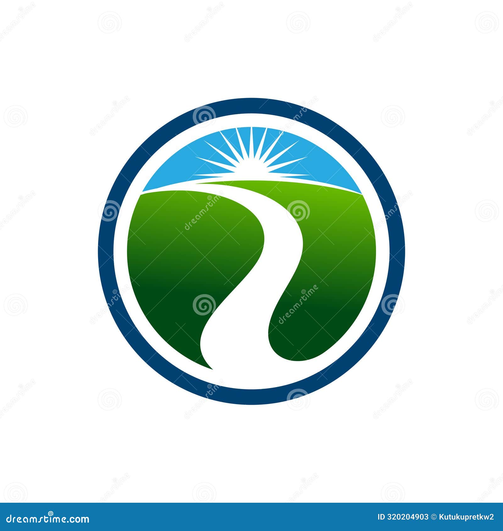 Path or Creek Icon Vector Logo Template Illustration Design Stock ...