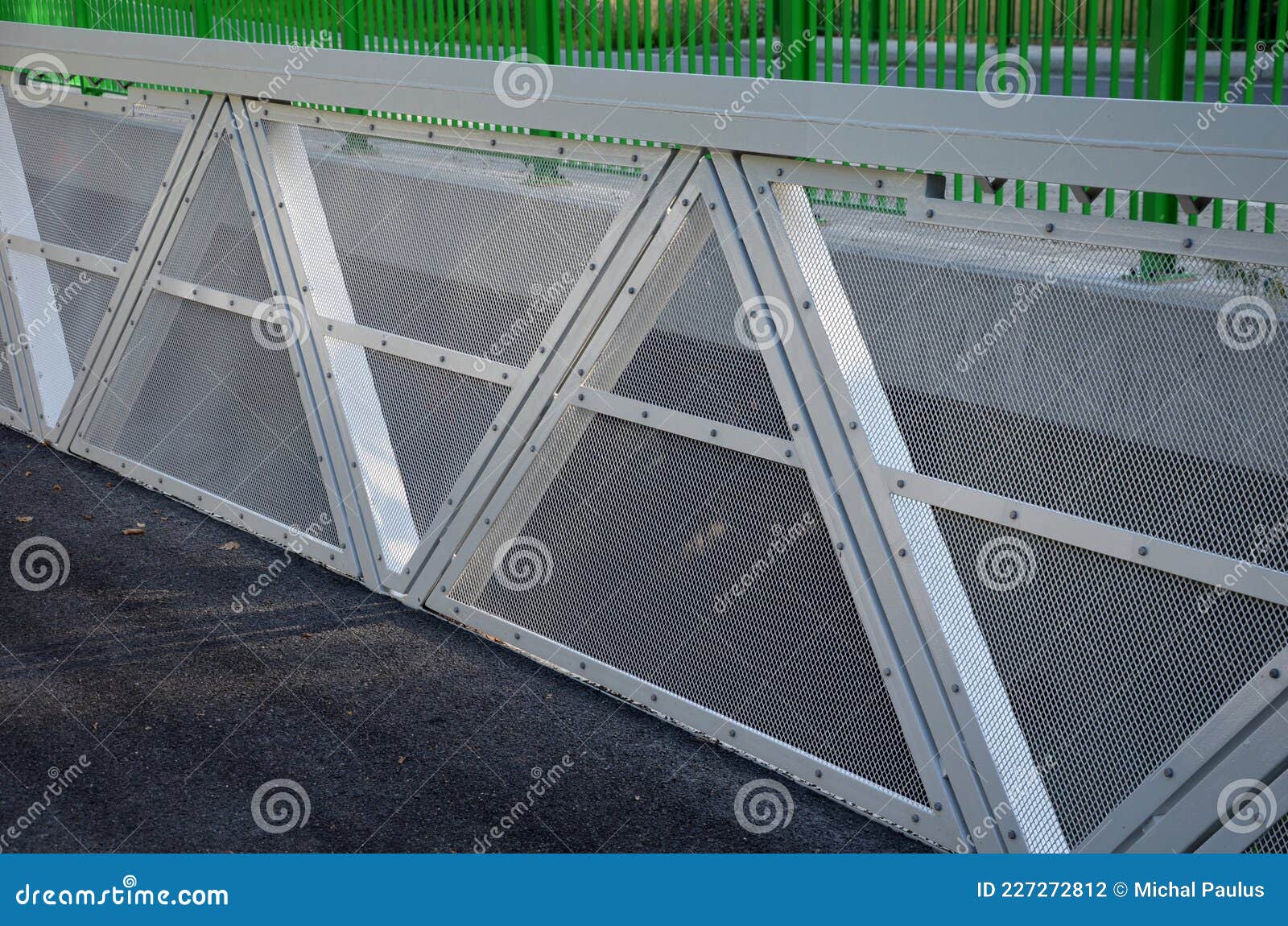 Path for Cyclists with an Asphalt Surface. Galvanized Iron Railing Over ...
