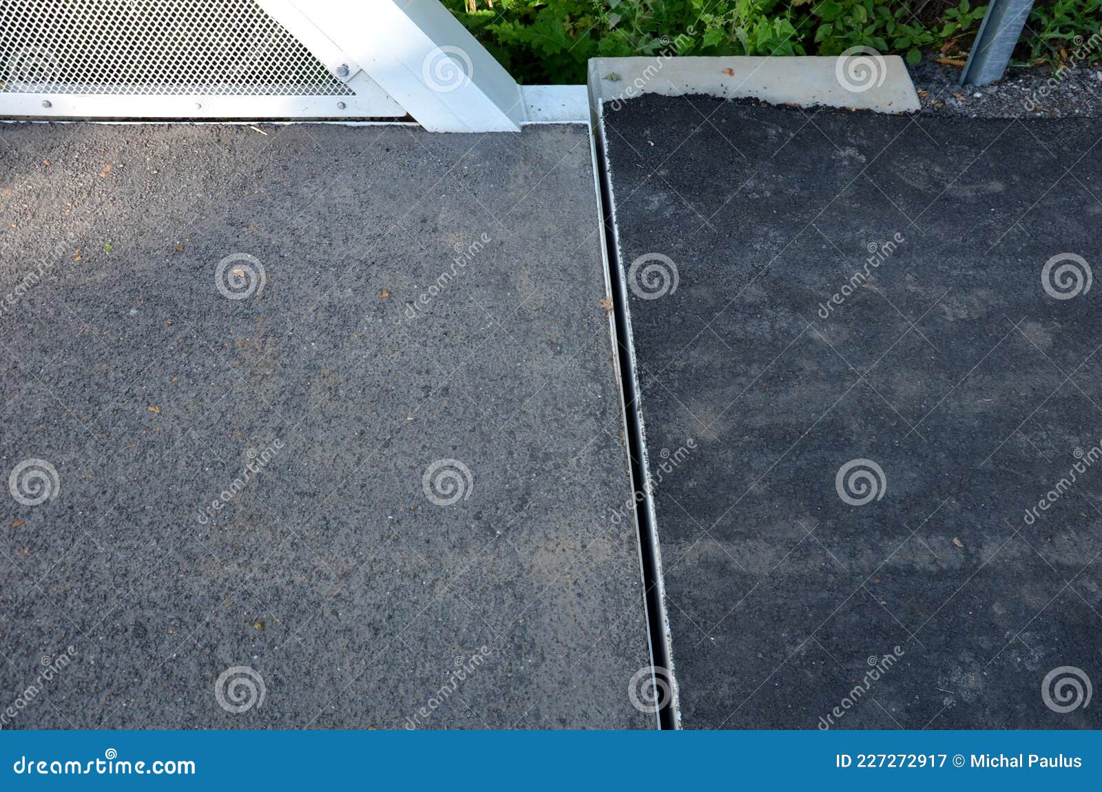 Path for Cyclists with an Asphalt Surface. Galvanized Iron Railing Over ...