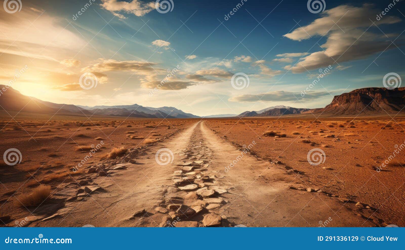 Desert Path of Determination Stock Illustration - Illustration of rock ...