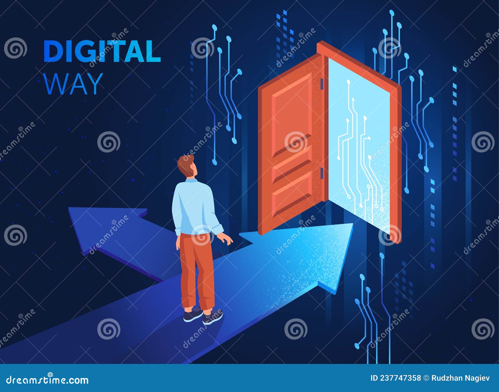 Path of Digital Technology and Progress Stock Vector - Illustration of ...