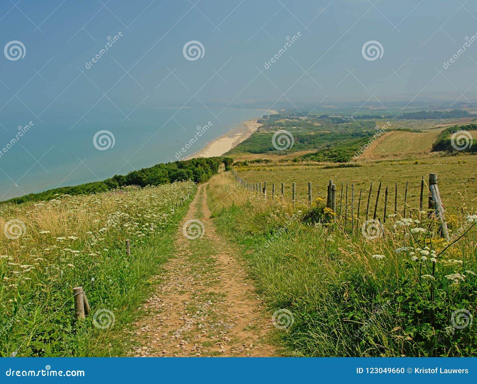 Path through the Fields on the Cliffs of the French Opal Coast Stock ...