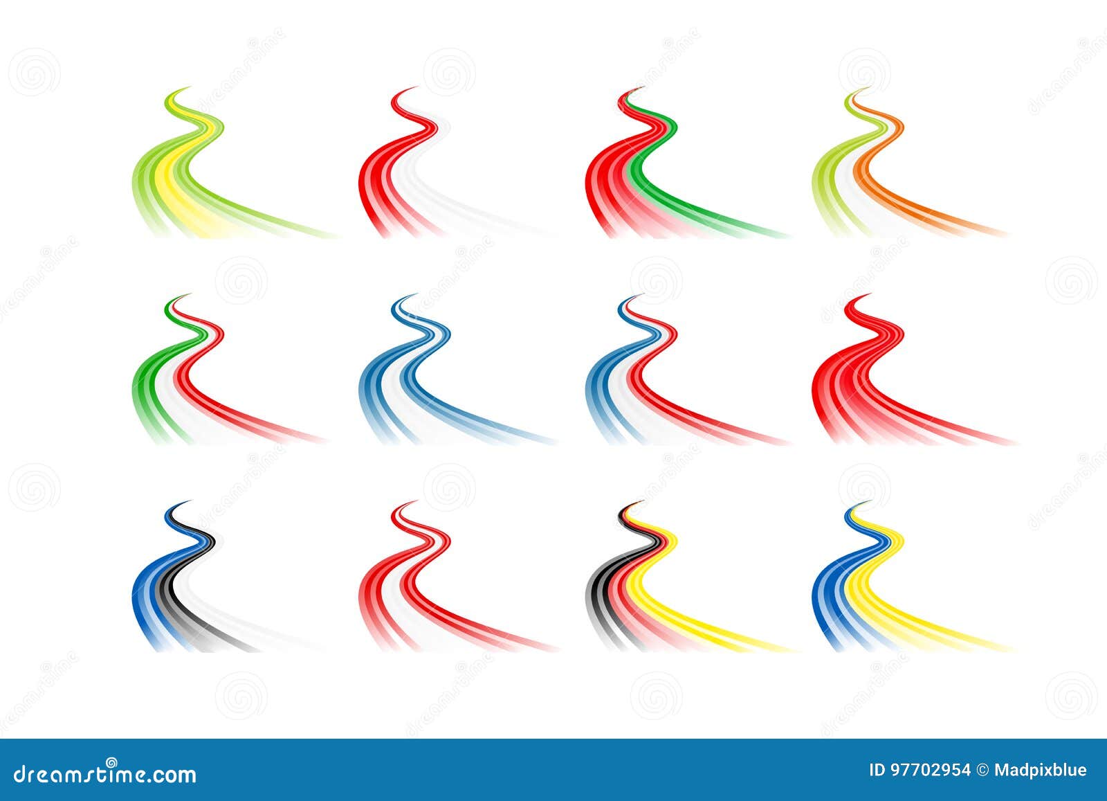 Path flags stock vector. Illustration of collection, vector - 97702954