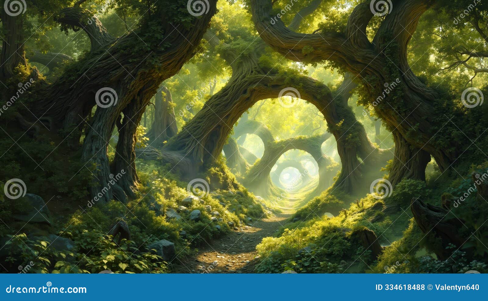 A Path through a Forest with a Tunnel in the Middle of it Stock Photo ...