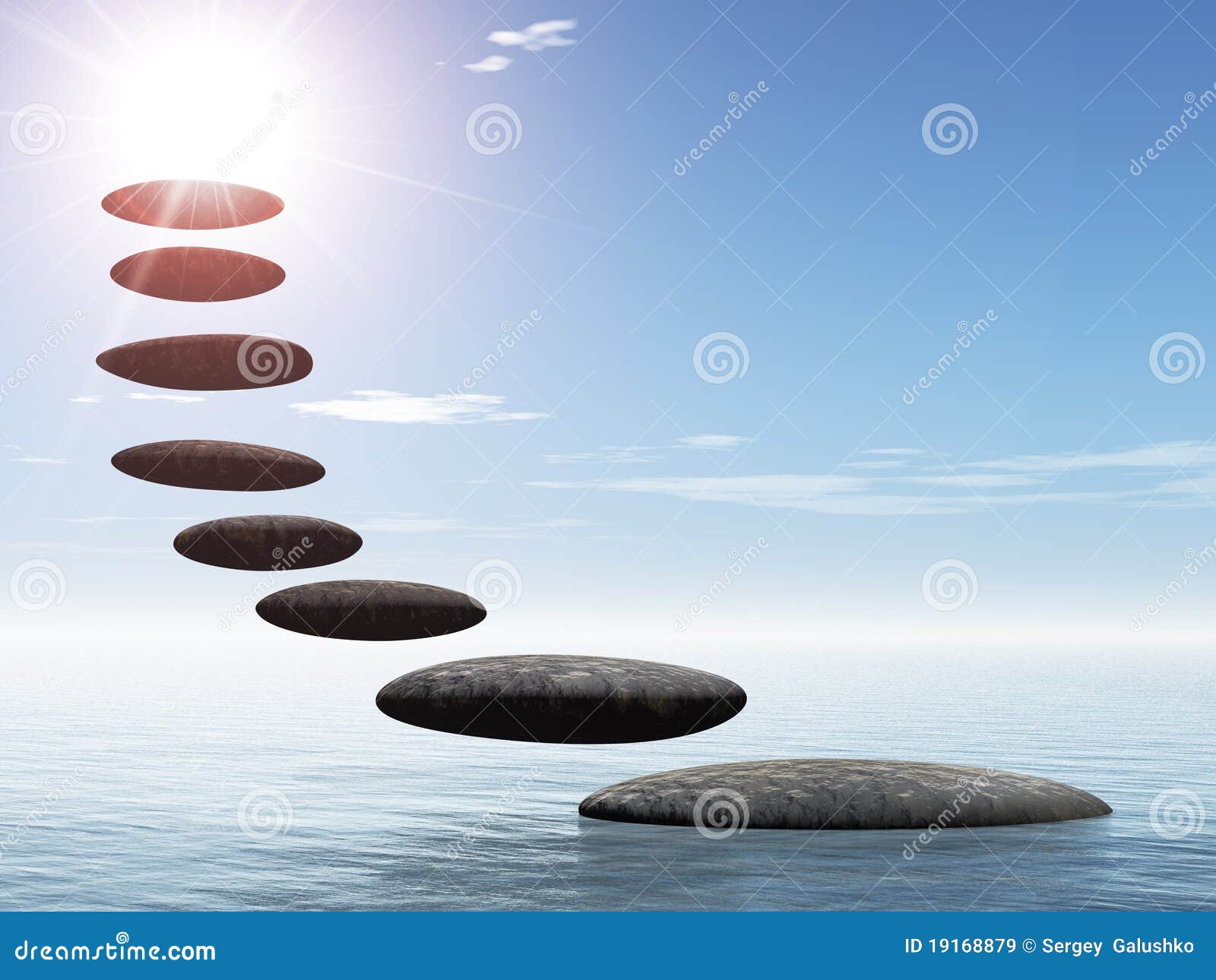Path form zen stone to sun stock image. Image of coastline - 19168879