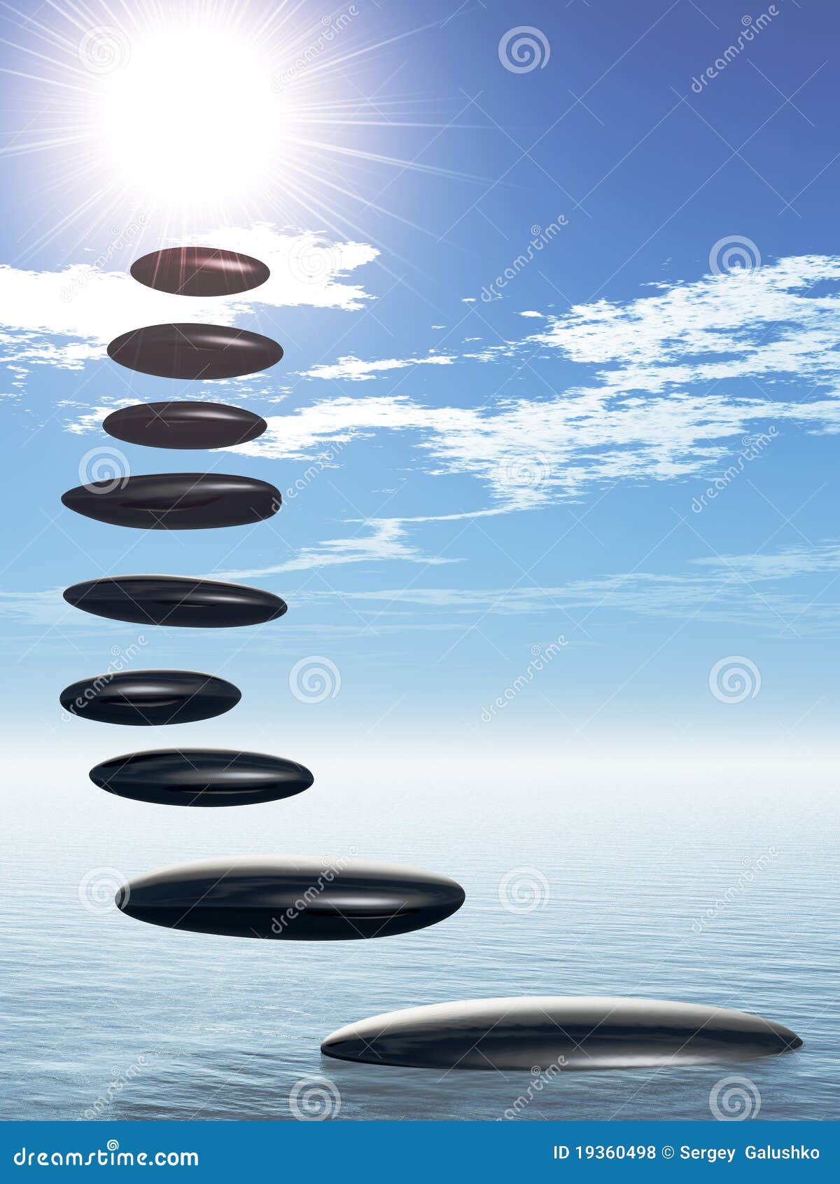 Path form zen stone to sun stock illustration. Illustration of ...