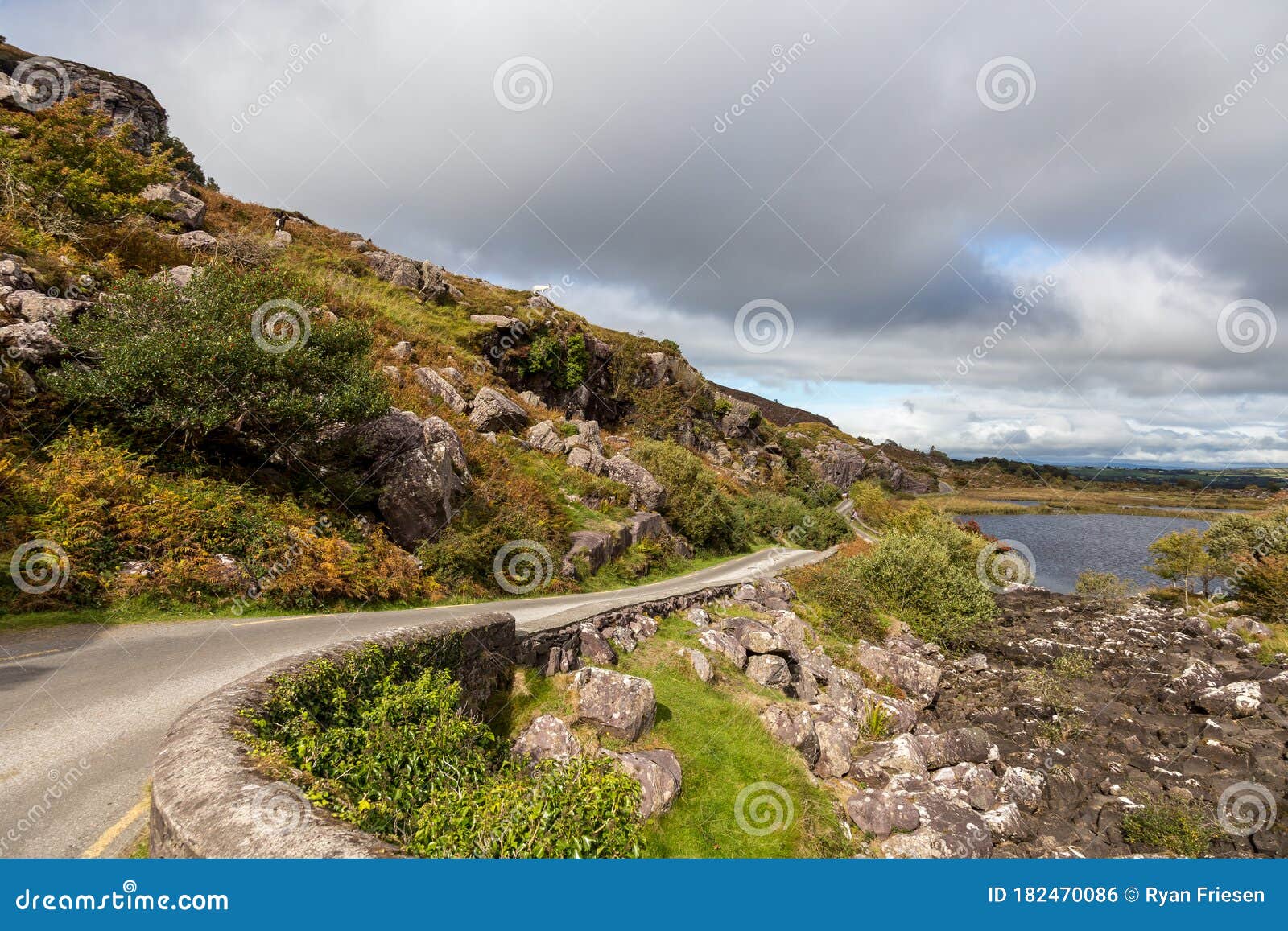 Path in the Gap of Dunloe stock photo. Image of horizon - 182470086