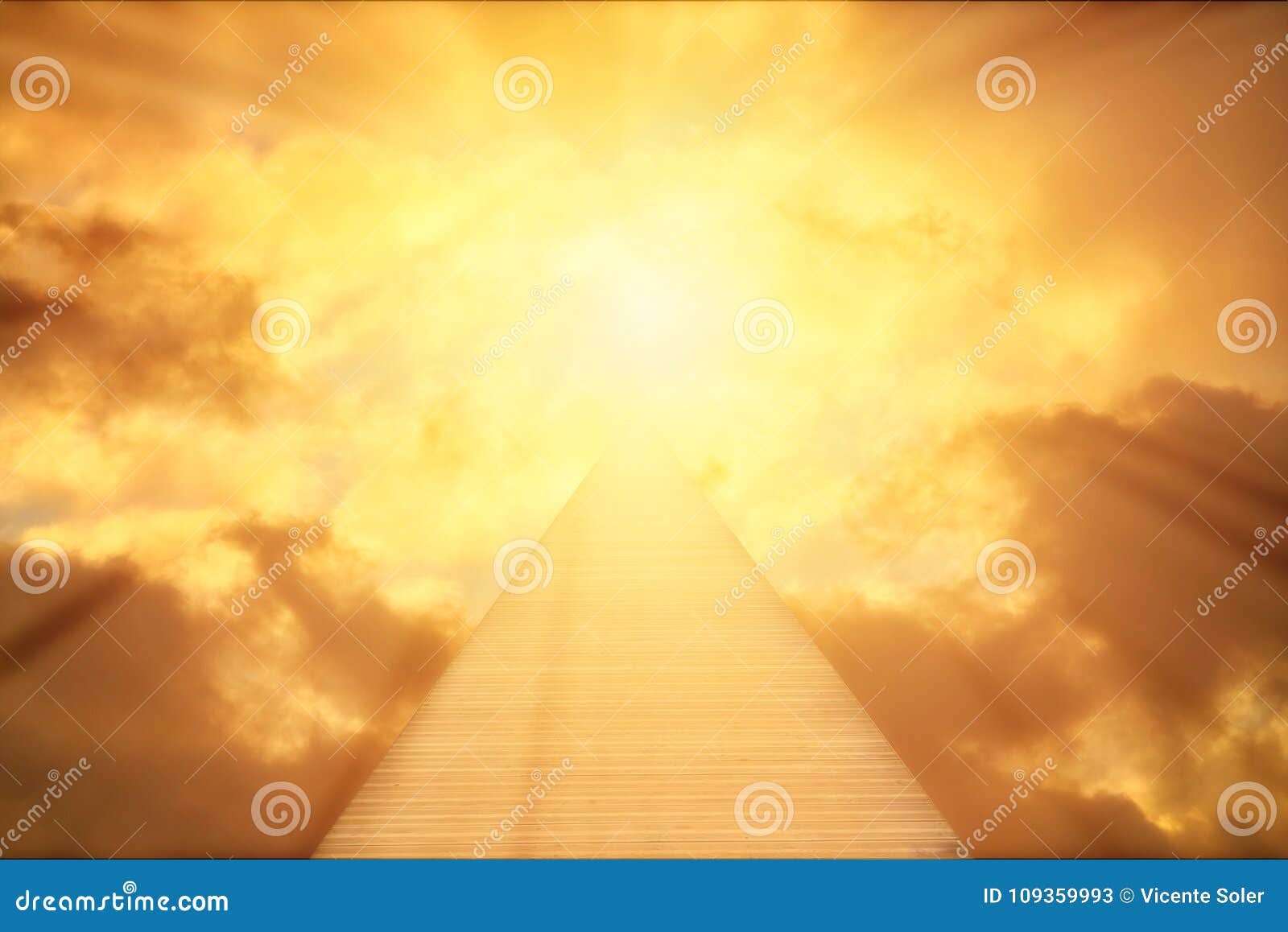 A Path that Goes Towards the Bright Light Stock Illustration ...