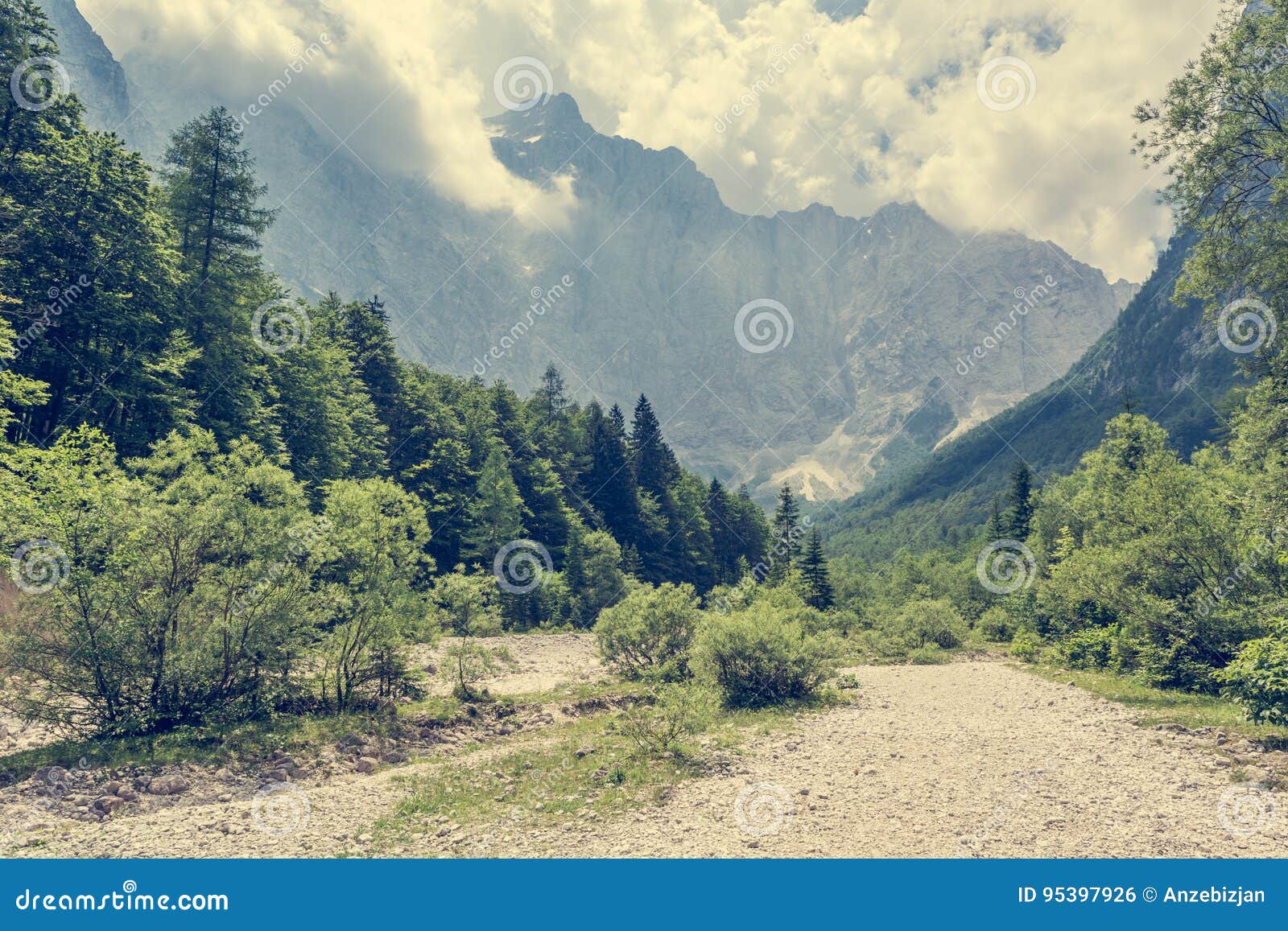 Path Going through Mountain Valley. Stock Photo - Image of travel ...