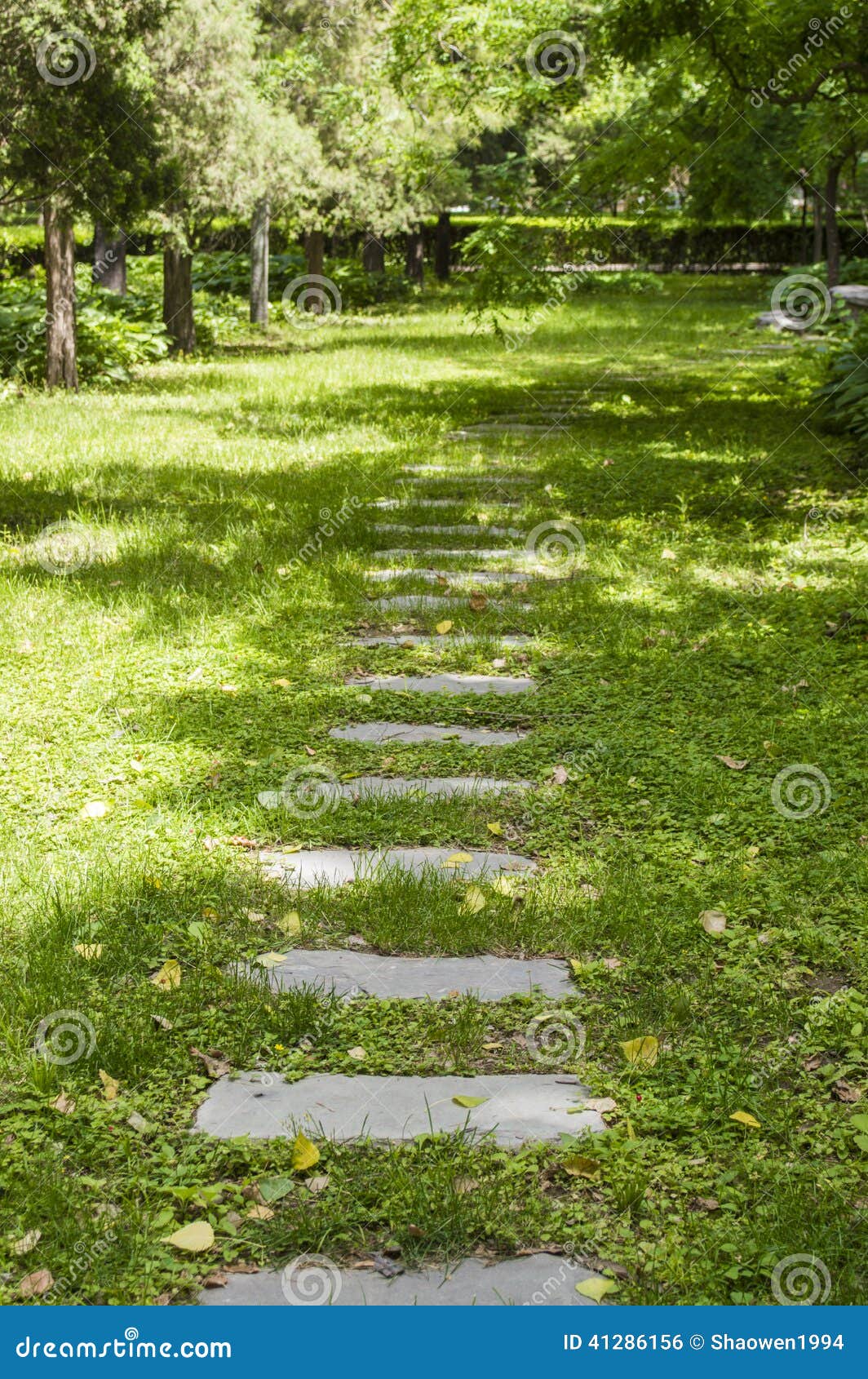 Path on the grass stock photo. Image of alley, brick - 41286156