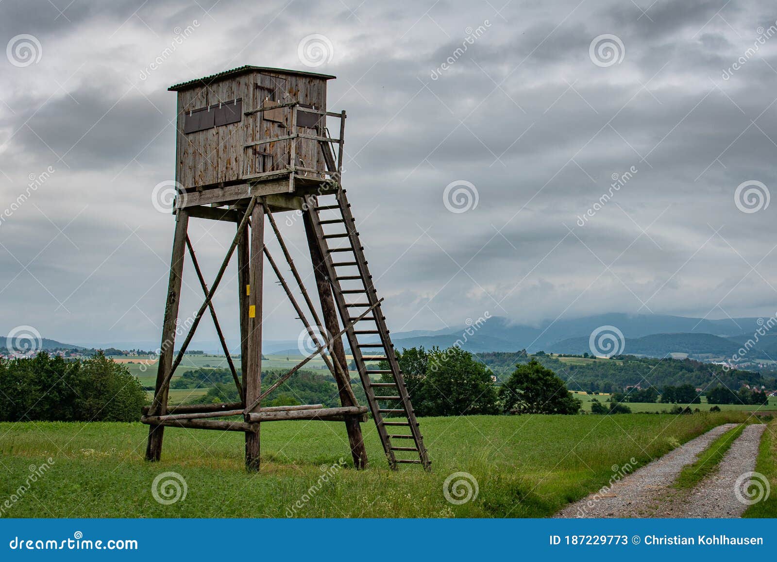 Path Green with Big Hide Stand Stance Raised Blind Stock Image - Image ...