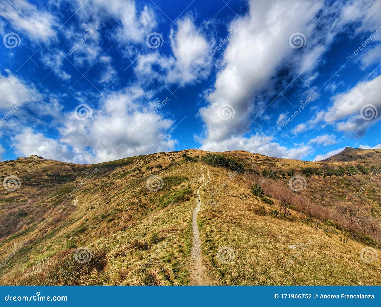 A path in the hill stock photo. Image of hill, cloud - 171966752