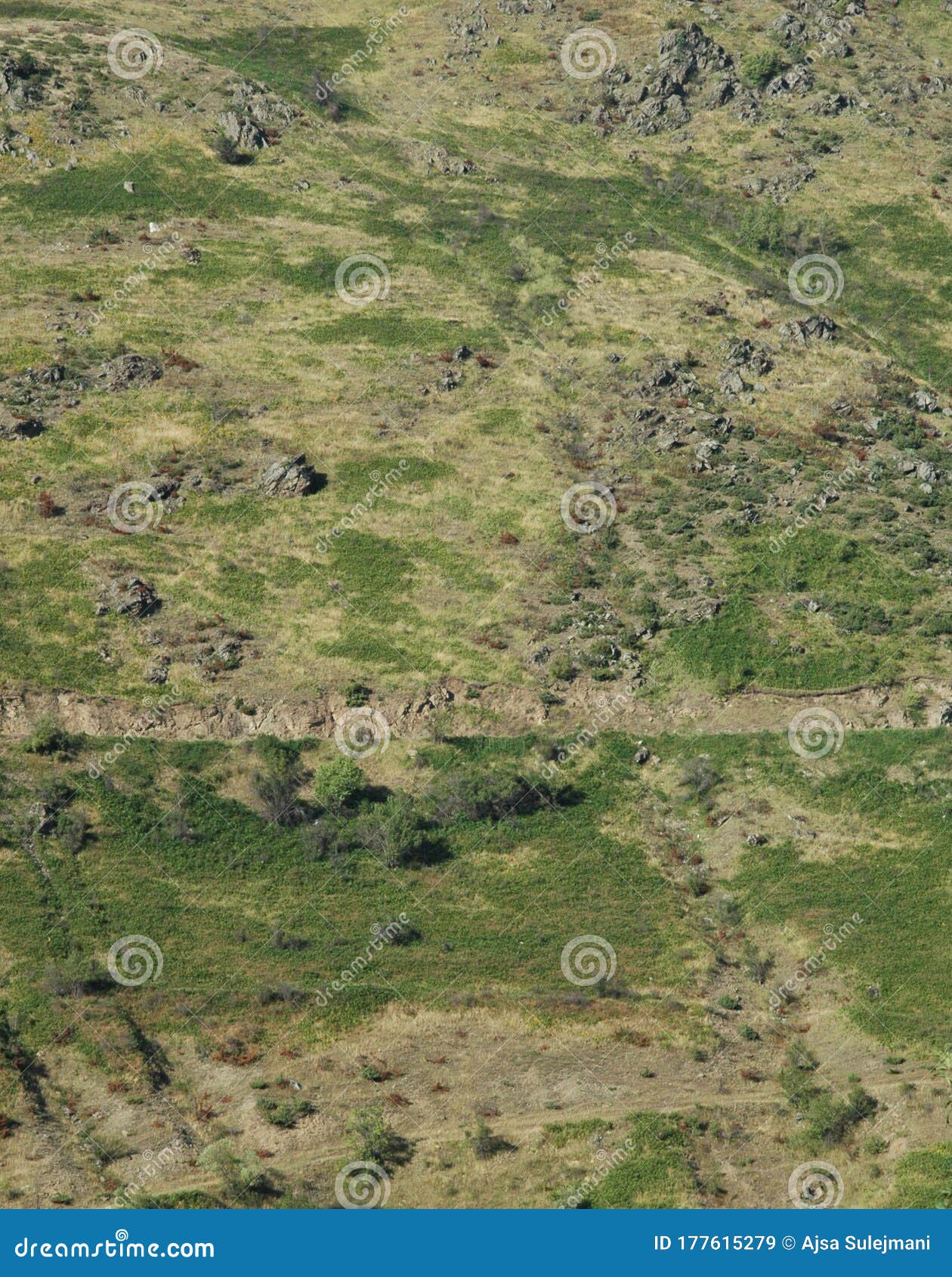 A Path through a Hilly Mountain Stock Image - Image of meadow, grass ...