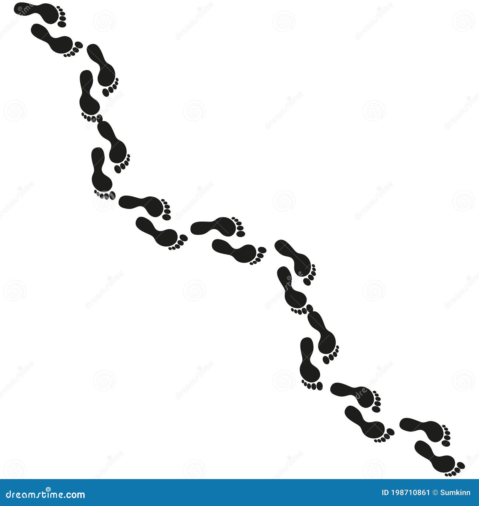 Path Human Footprints Wave Cartoon Vector | CartoonDealer.com #178867921