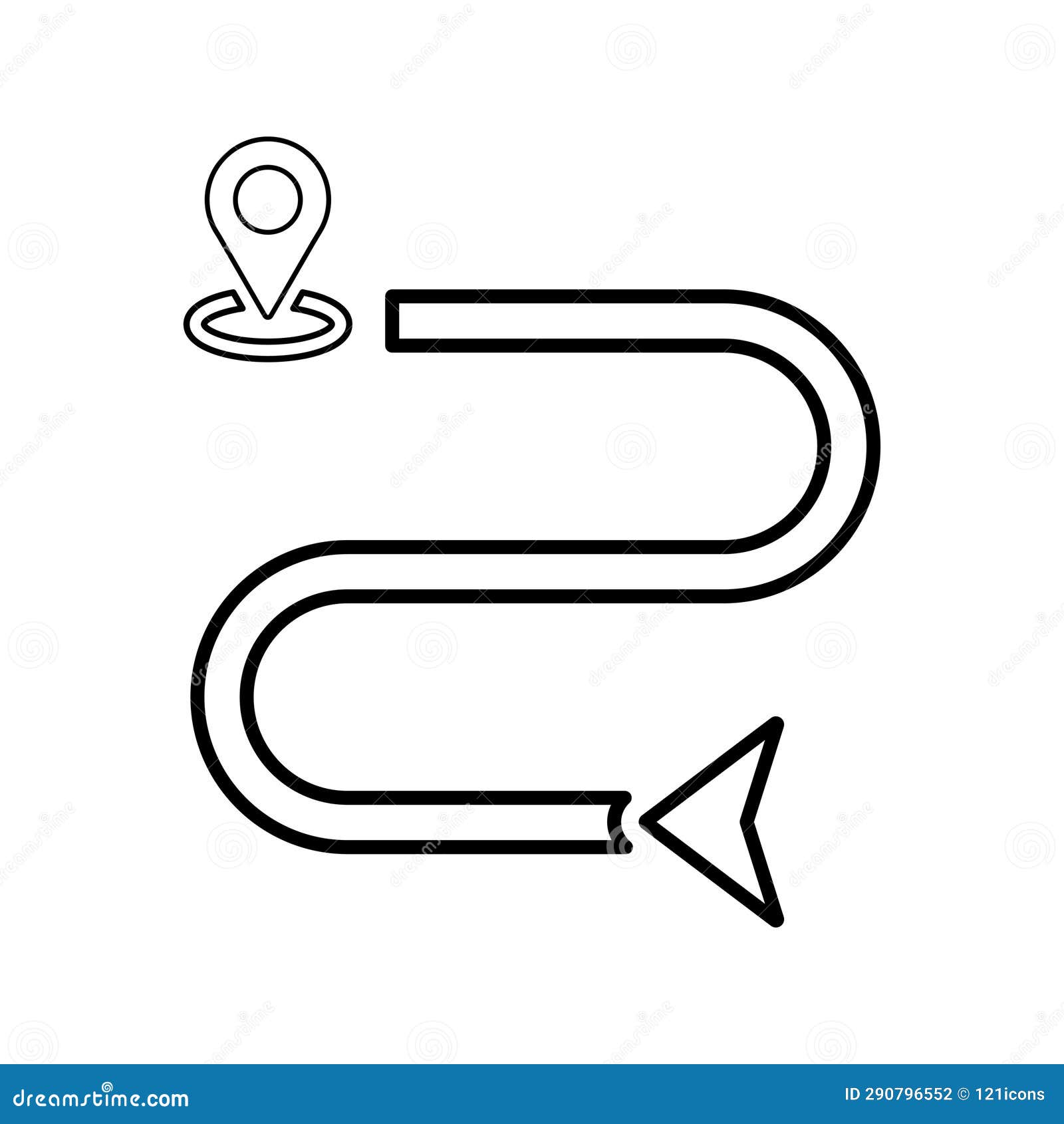 Path Icon. Line, Outline Design Stock Vector - Illustration of outline ...
