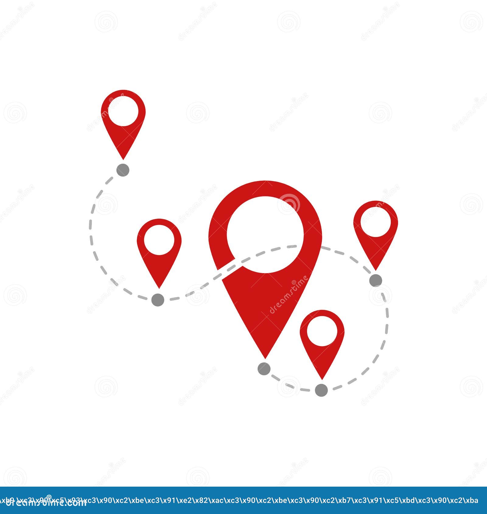 Path Icon with Multiple Marks, Vector Illustration Stock Vector ...