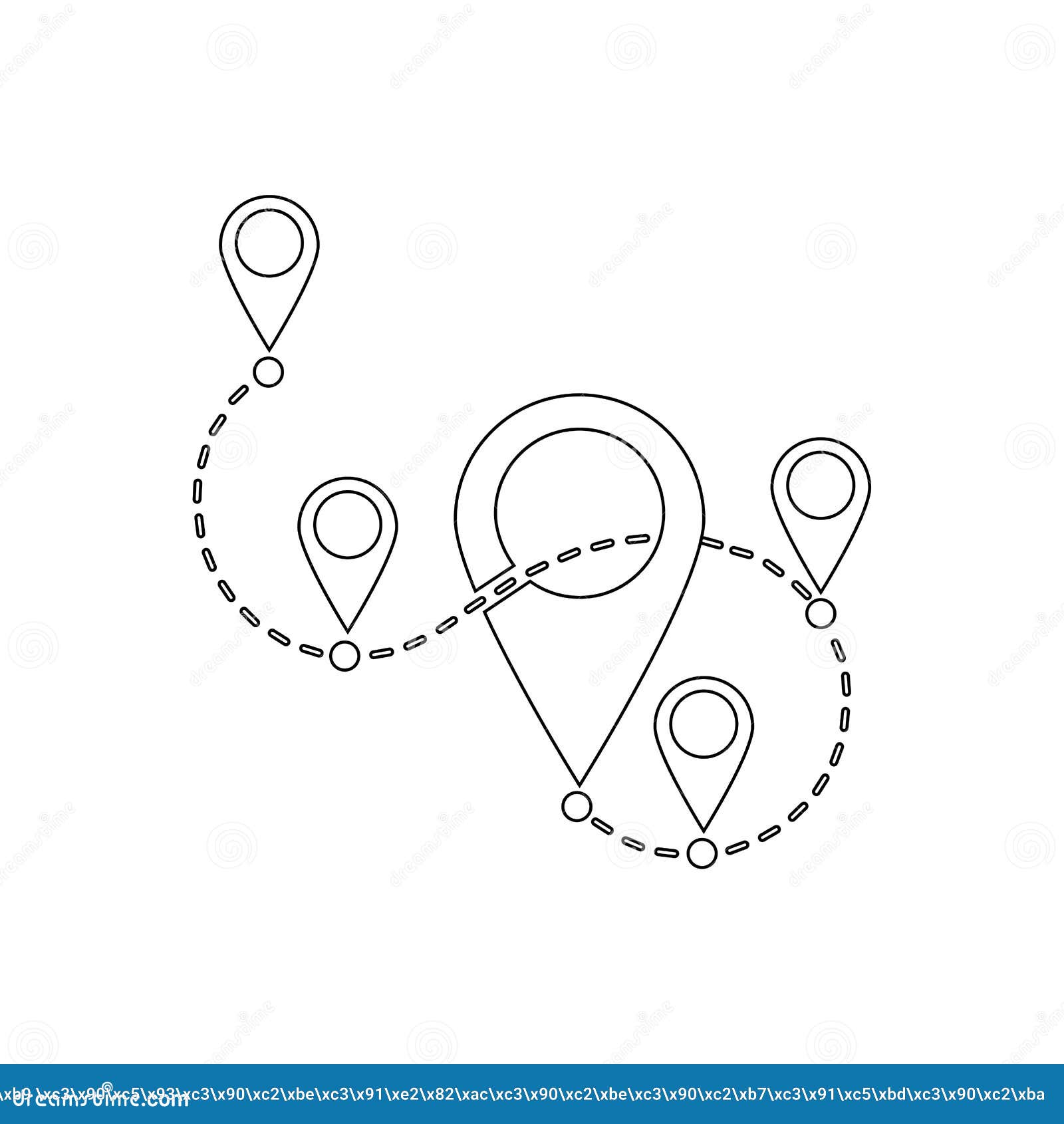 Path Icon with Multiple Marks, Vector Illustration Stock Vector ...