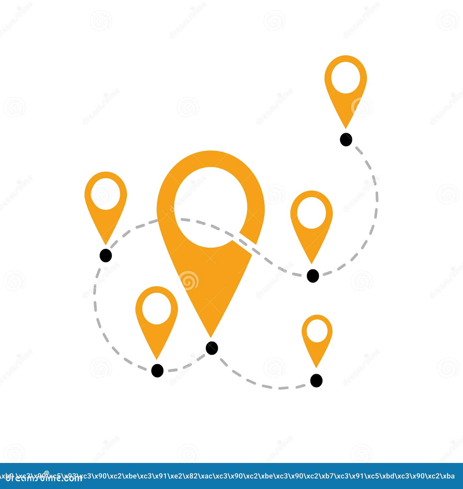 Path Icon with Multiple Marks, Vector Illustration Stock Vector ...