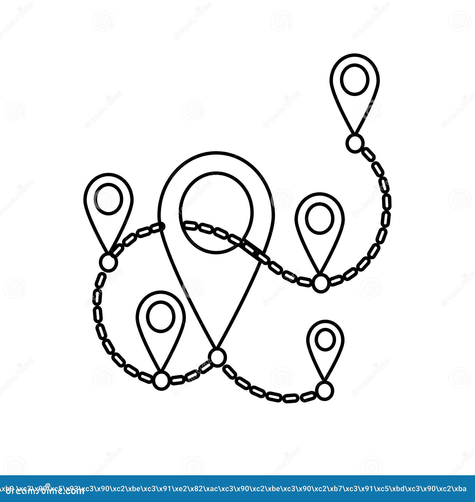 Path Icon with Multiple Marks, Vector Illustration Stock Vector ...