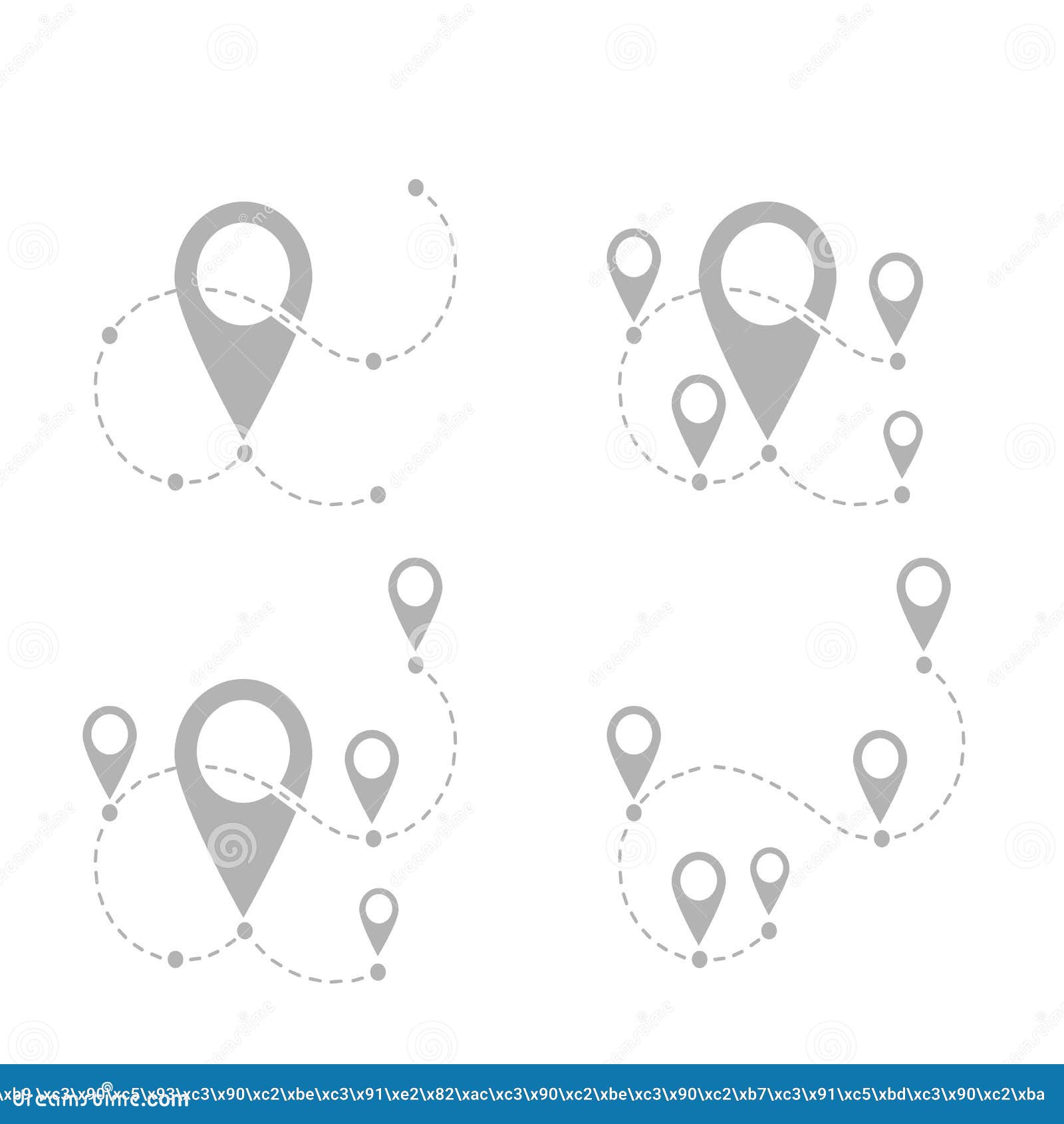 Path Icon with Multiple Marks, Vector Illustration Stock Vector ...