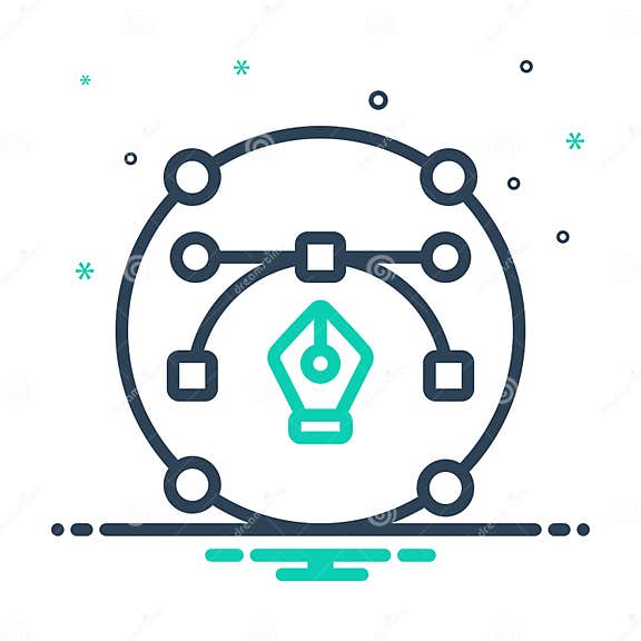 Mix Icon for Path, Tool and Point Stock Vector - Illustration of logo ...