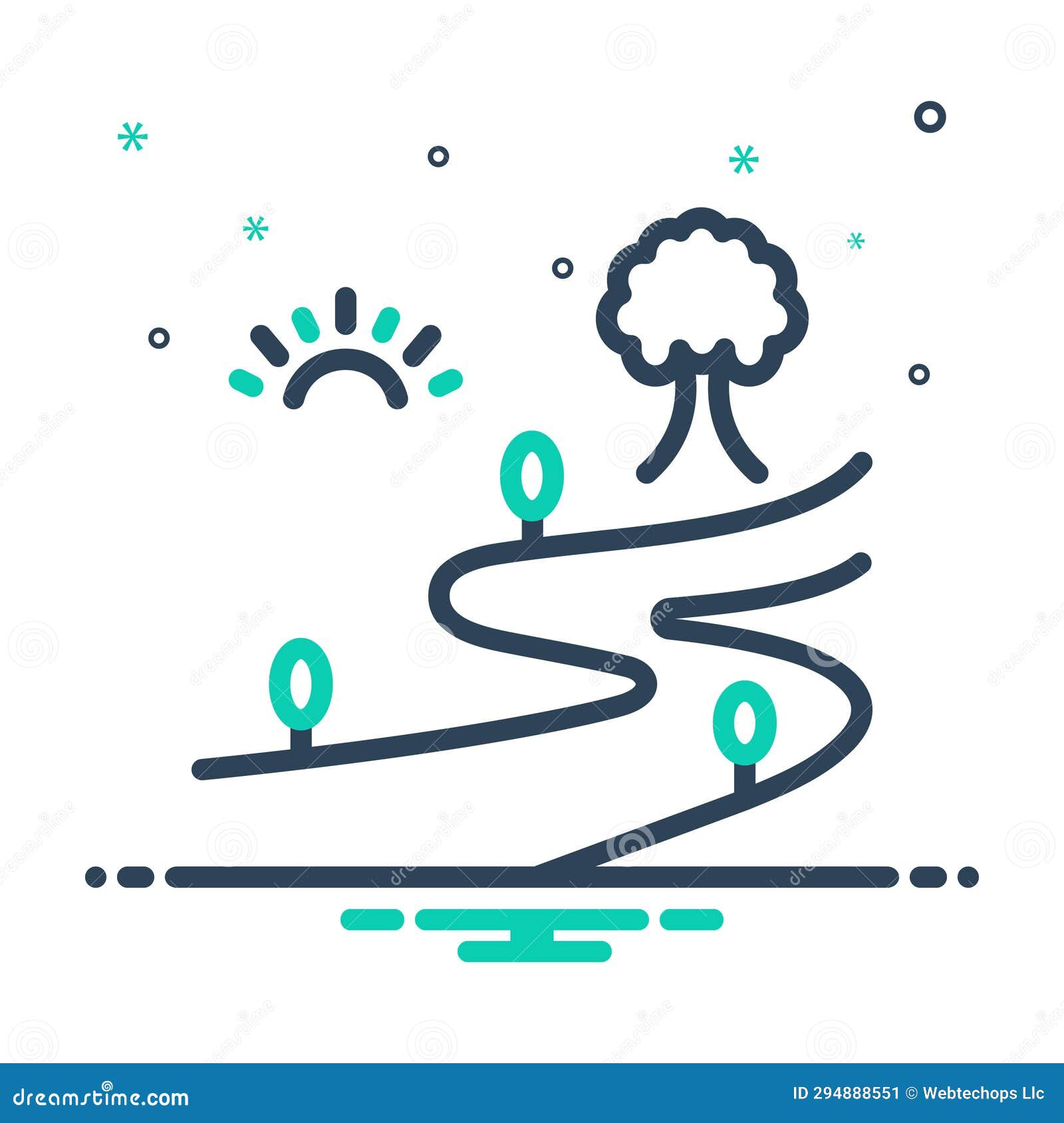 Mix Icon for Path, Pathway and Travel Stock Vector - Illustration of ...
