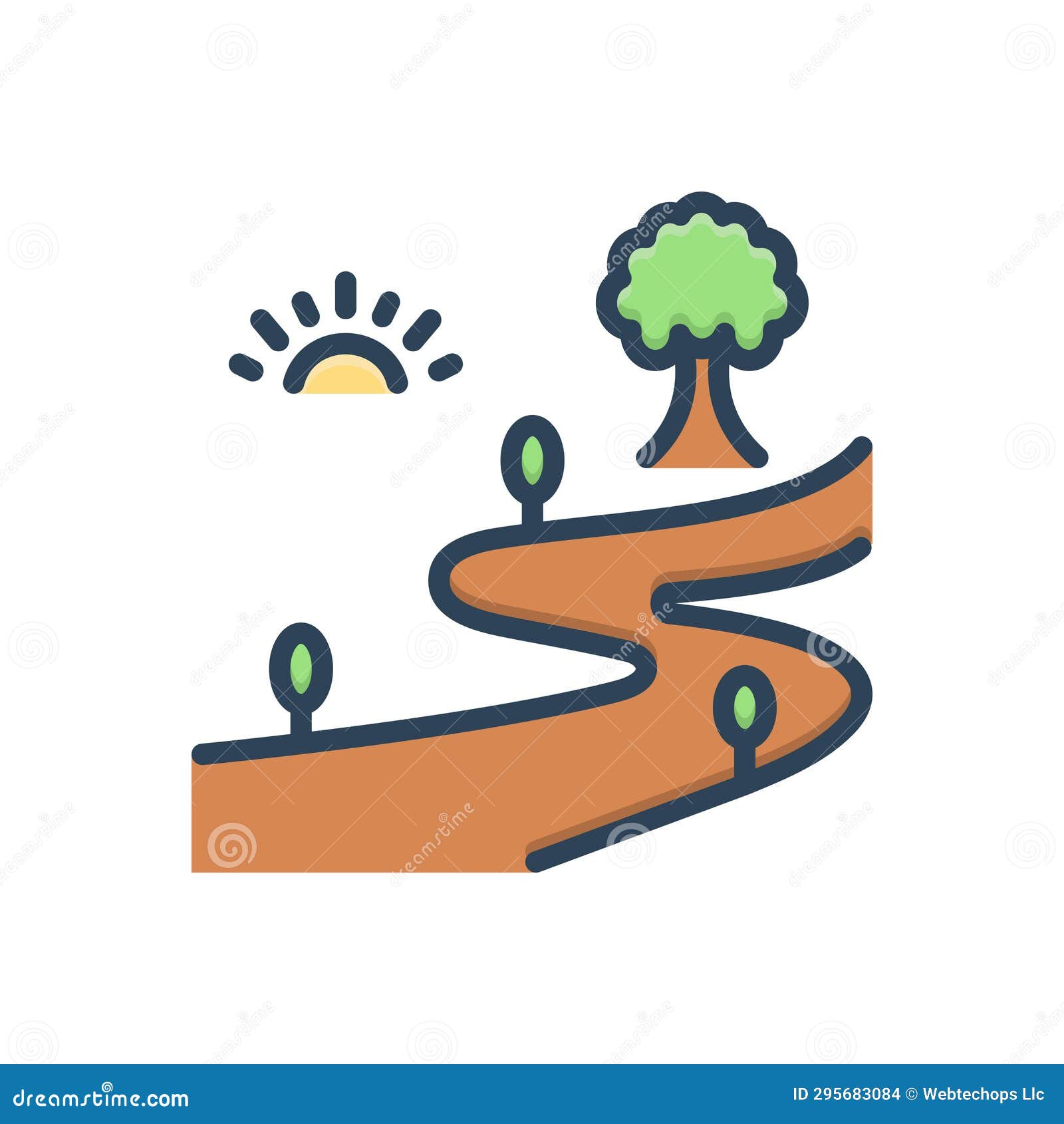Color Illustration Icon for Path, Pathway and Landscape Stock ...