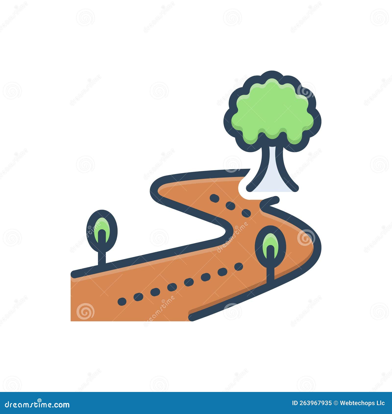 Color Illustration Icon for Path, Way and Road Stock Illustration ...