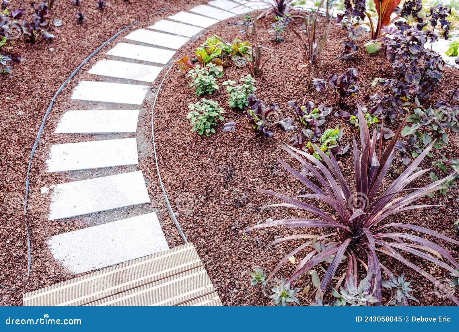 Path Idea with Slabs for a Garden Stock Image - Image of wood ...