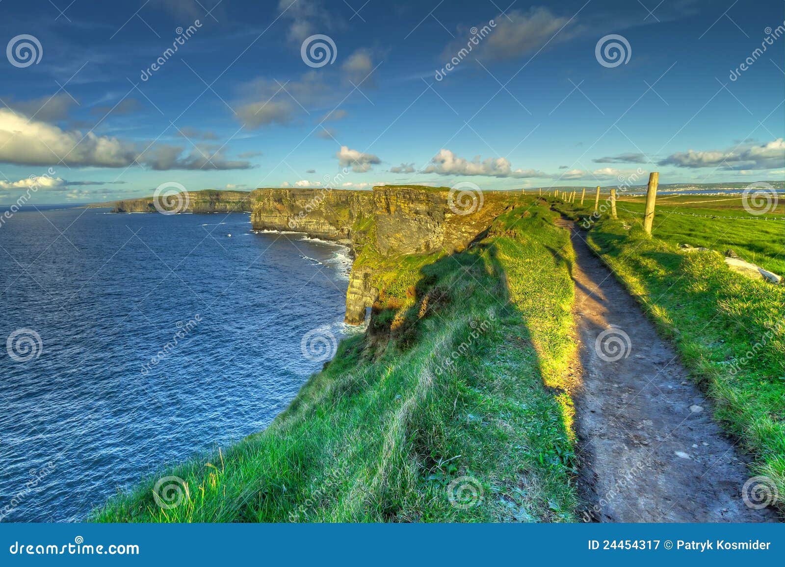Path on Irish Cliffs of Moher Stock Image - Image of panorama ...
