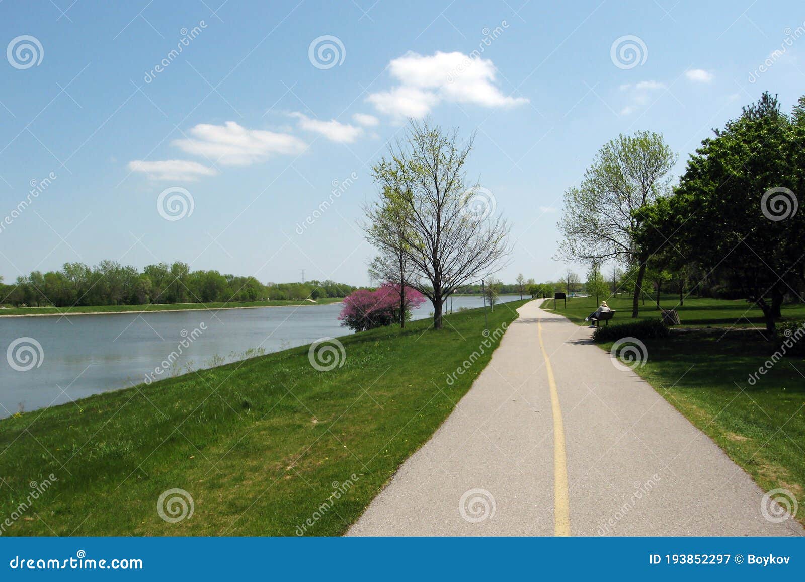 Path by the lake stock image. Image of cloud, green - 193852297