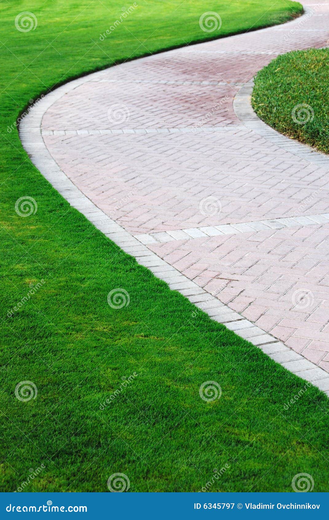 Path through a lawn stock image. Image of lane, brick - 6345797