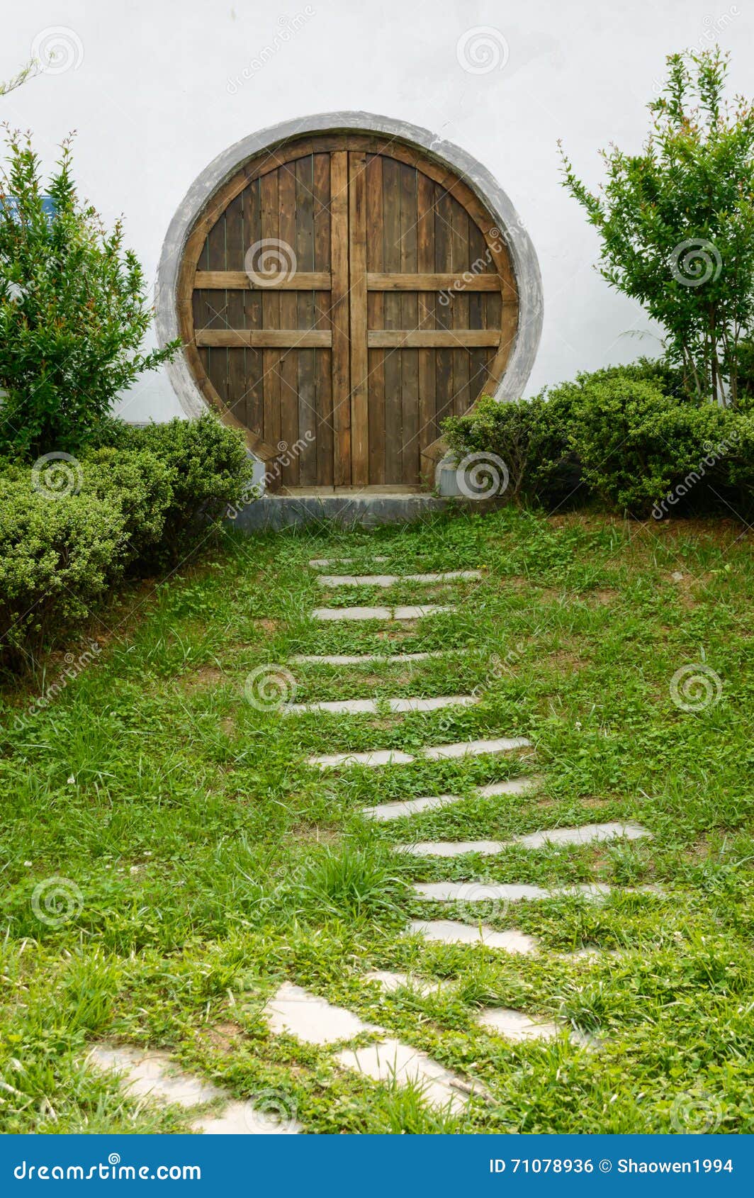 Path lead the door 2 stock photo. Image of door, curved - 71078936